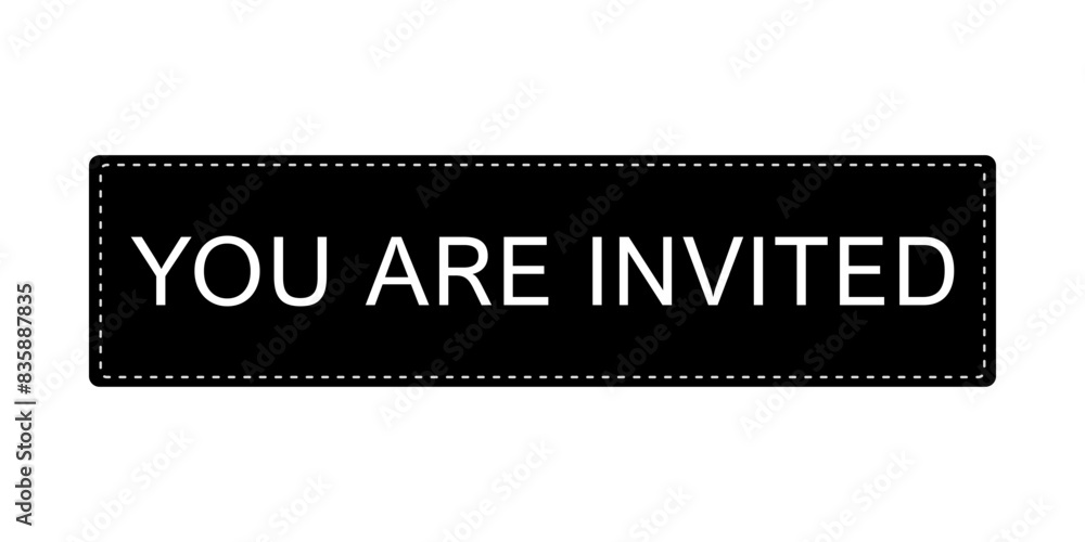 You are invited - Horizontal invitation card isolated on transparent ...