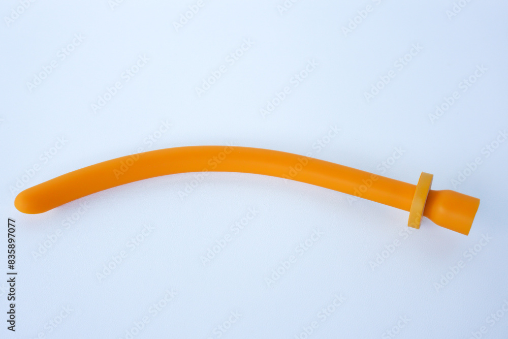 nasopharyngeal airway tube isolated on white. NPA maintains airway ...