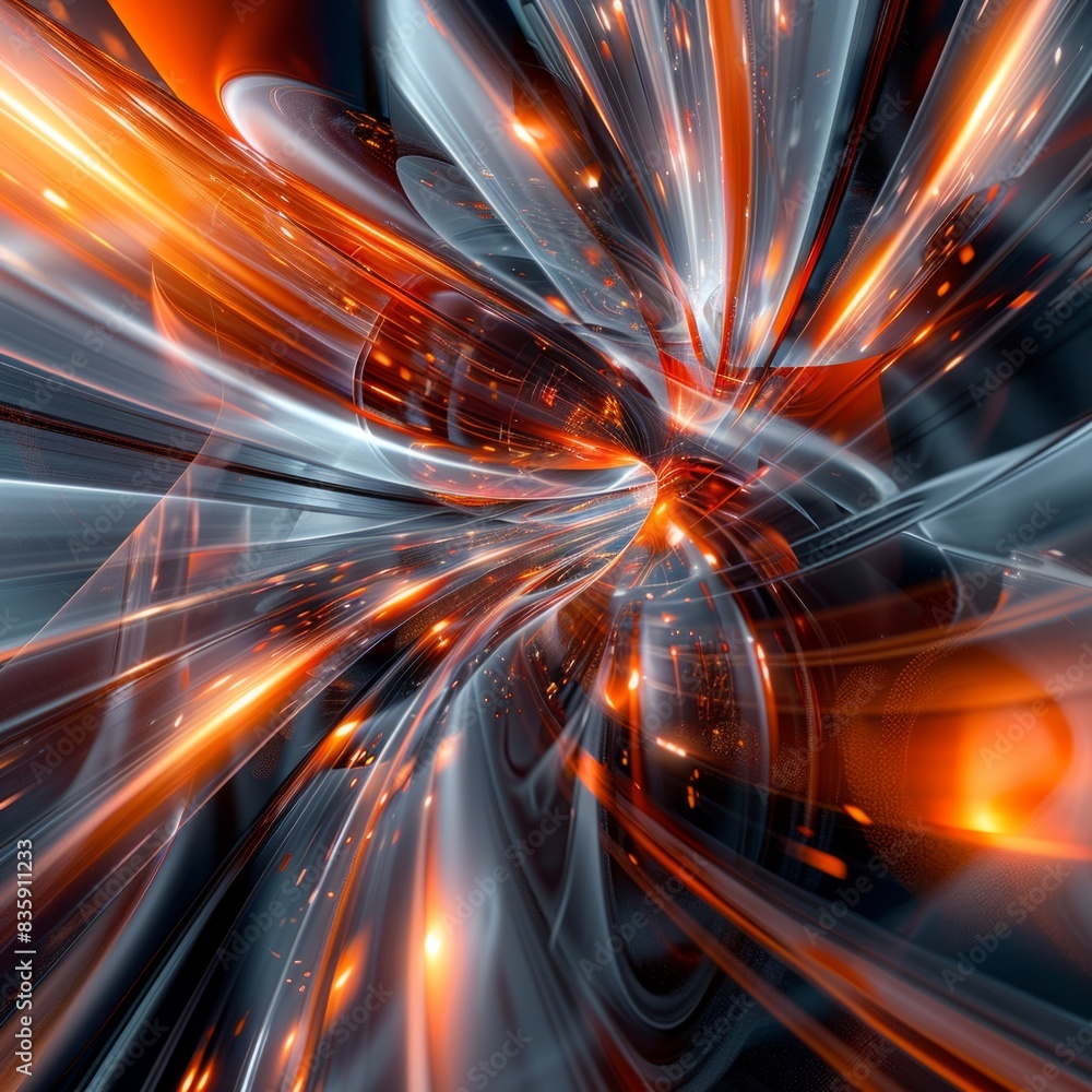 Futuristic 3D illustration depicting dynamic movement inspired by ...