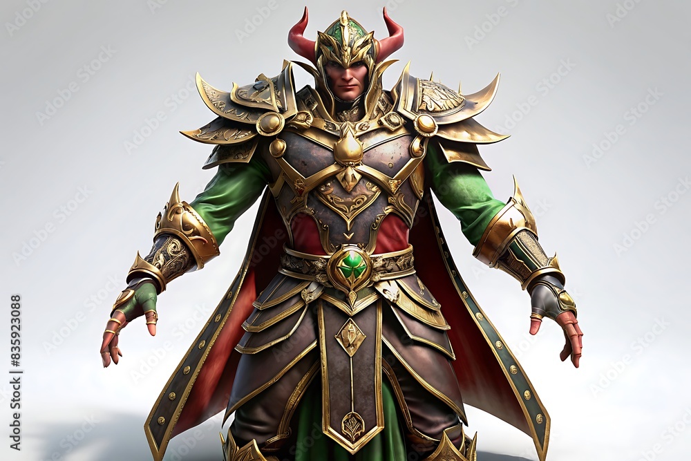 3d Illustration Of Fantasy Game Villain character, 3D Villain Character ...