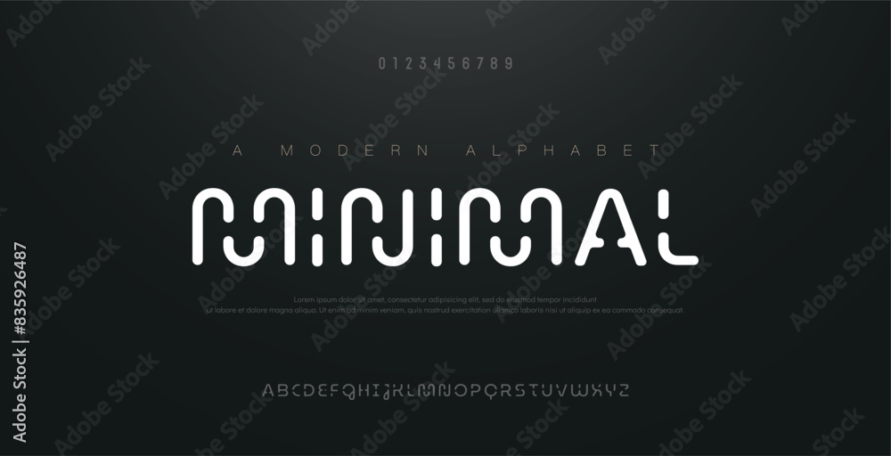 Abstract scifi modern alphabet fonts. Science fiction typography sport ...