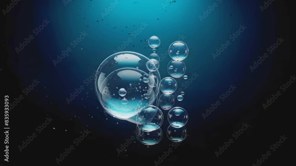Water Bubbles Contain Carbon Dioxide And Float Upwards Green Screen