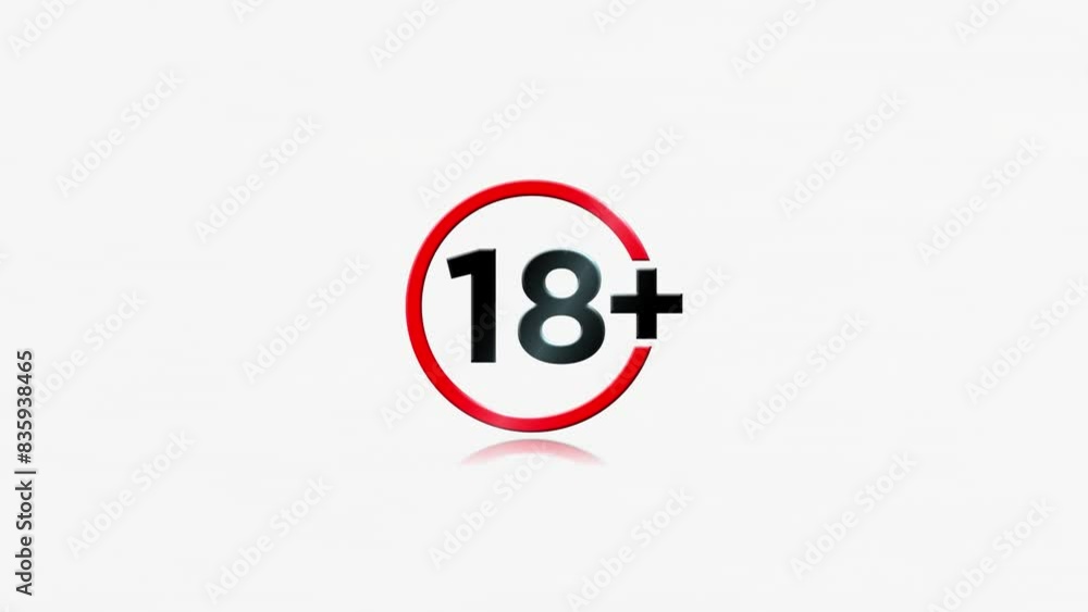 18 Plus Sign, Animation 18 Plus Symbol, 3D 18 Plus Sing Animation ...
