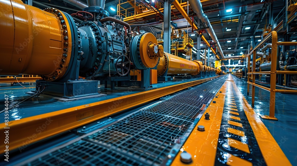 equipment cables and piping as found inside of a industrial power plant ...
