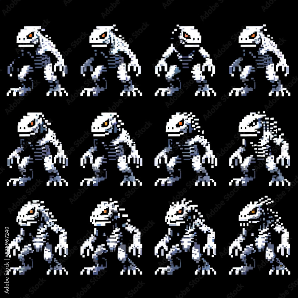 Pixel art lizardman sprites for RPG game Stock Illustration | Adobe Stock