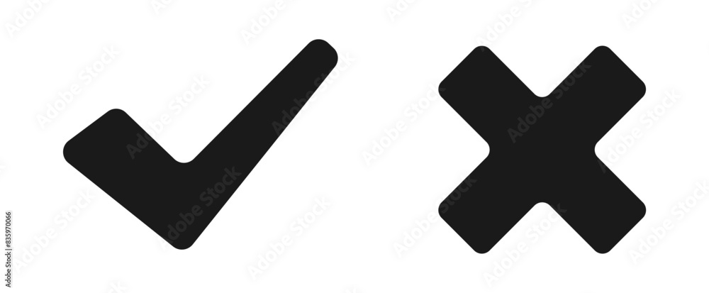 check mark and x icon Stock Vector | Adobe Stock
