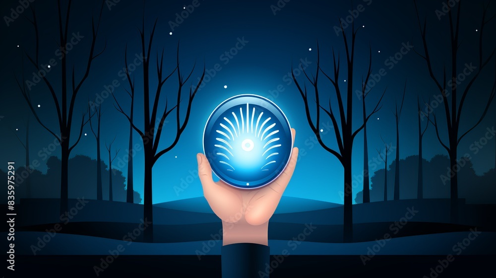 Biometric sensors scanning a person's handprint for security ...