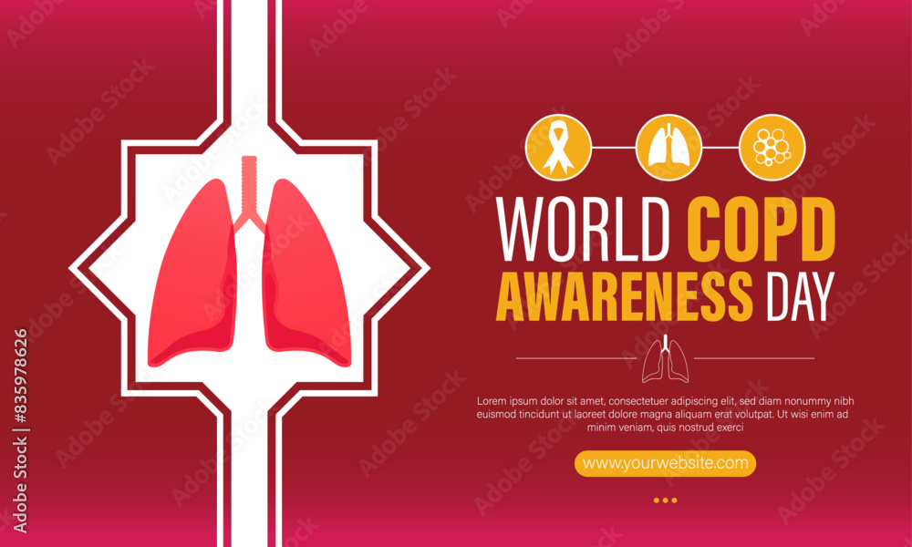 Poster Celebrating Lung Health, Vector design for world copd chronic ...