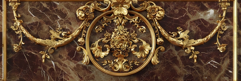 Lavish antique baroque, barocco ornate marble ceiling frame non linear ...