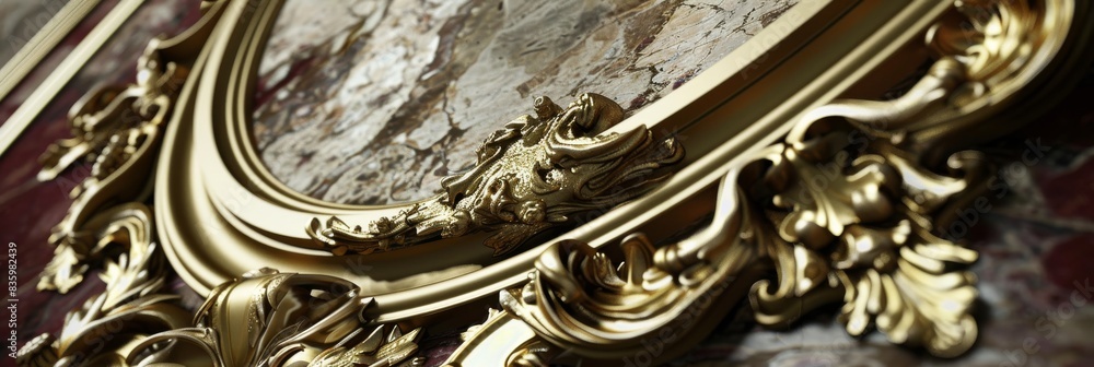 Lavish antique baroque, barocco ornate marble ceiling frame non linear ...