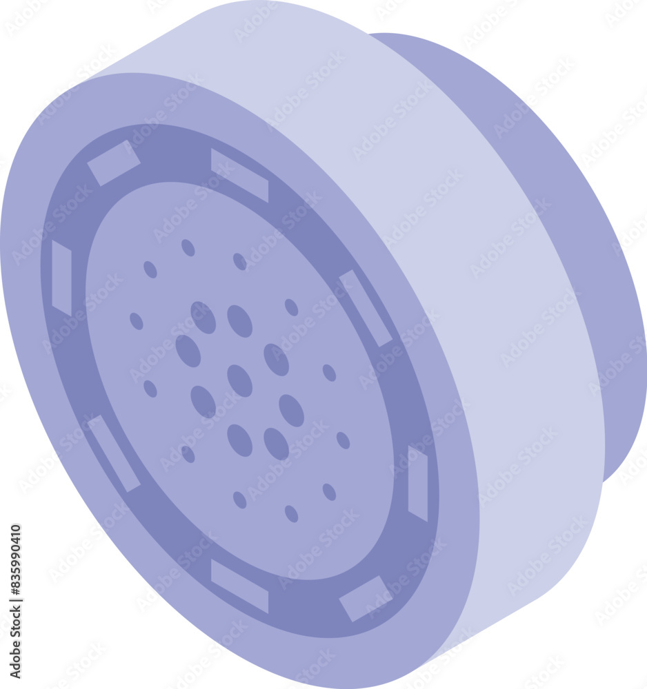 3d isometric vector illustration of a purple sewer manhole cover, ideal ...