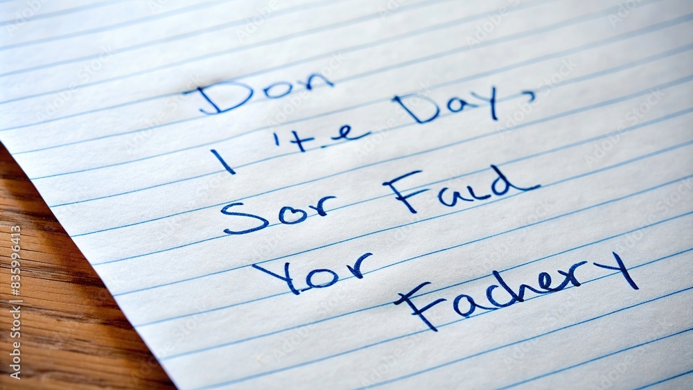 A handwritten apology note from a child to his father, apology, sorry ...
