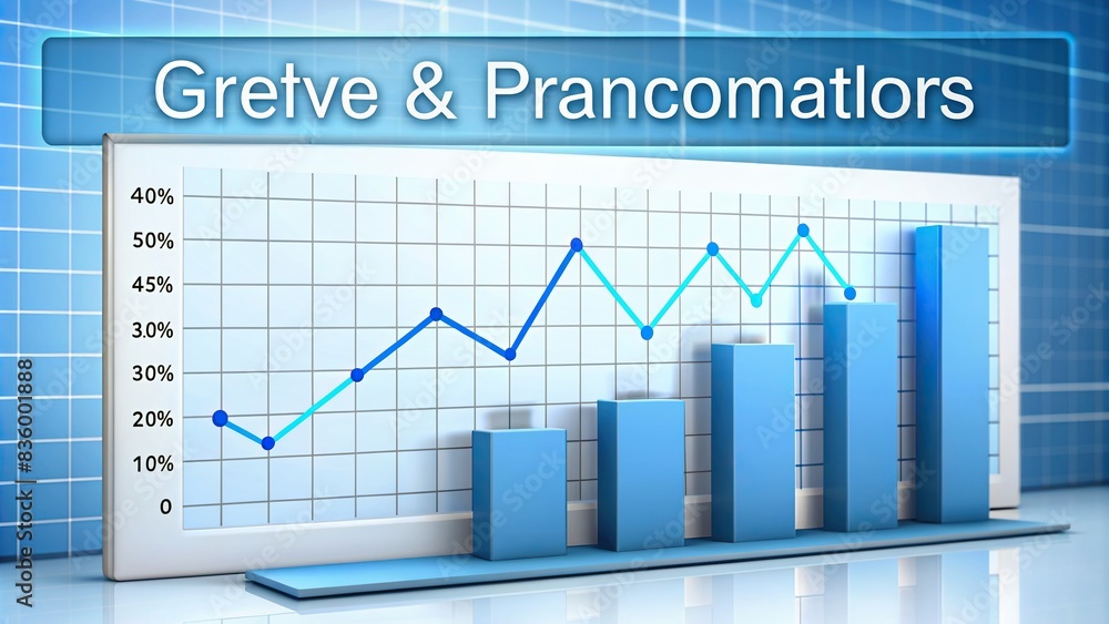 Presentation slide showing a growth chart with key performance ...