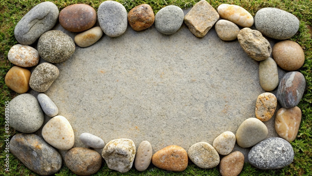 Rock stone circle frame for photo or picture, nature, rocks, stones ...