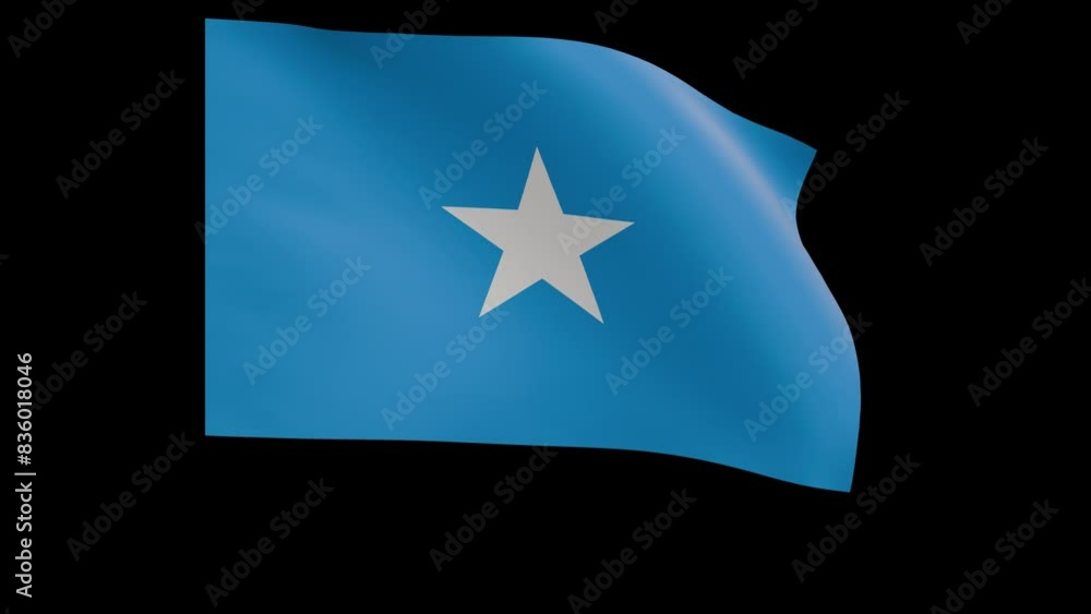 Somalia flag 4k 3d render of a waving nation Somali banner fluttering ...