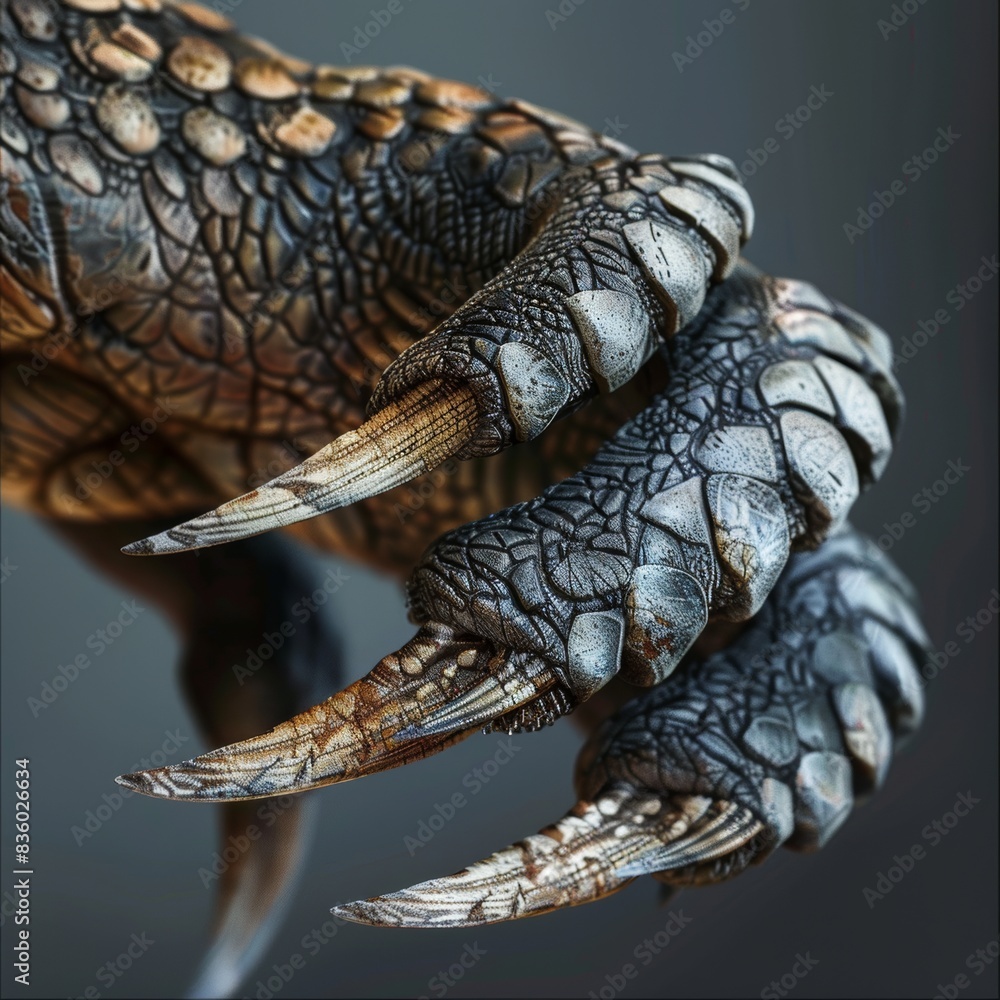 ภาพประกอบสต็อก Explore the intricate details of a Velociraptor's claws ...