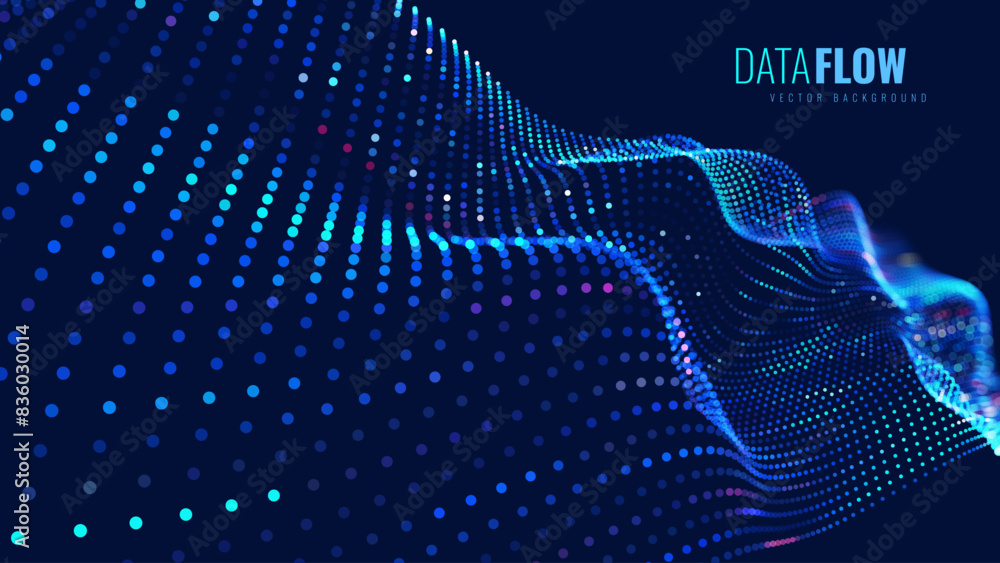 Colorful Blue Sound Wave Ripple Digital Equalizer Design. Big Data ...