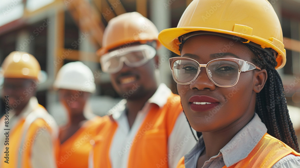 Engineer Construction Team With A Black Woman Manager Outdoor For