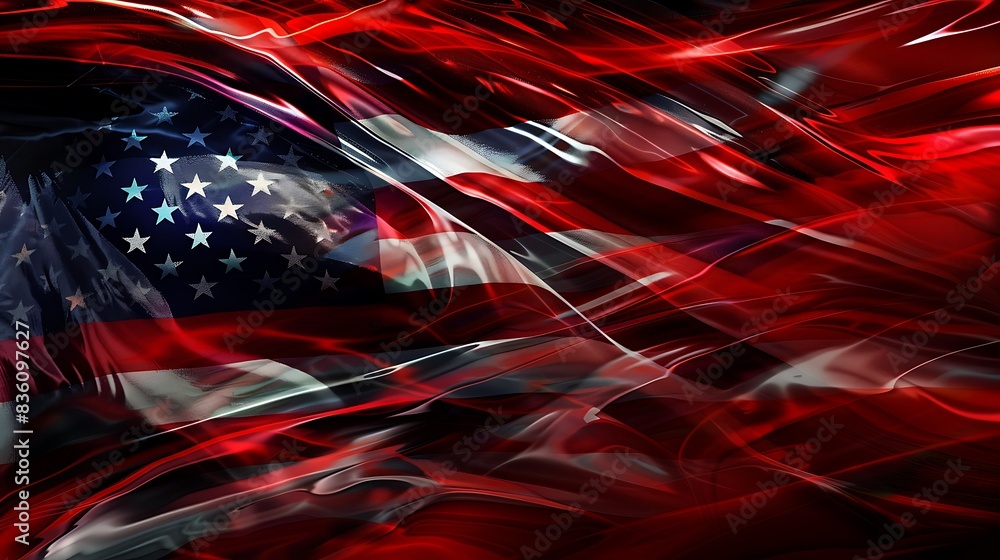 Foto de Abstract American flag image using circles and curves. To ...