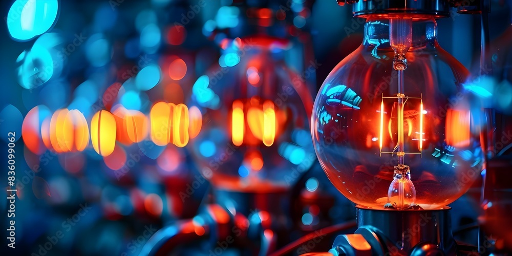 Energy-Efficient Industrial Light Bulbs with Built-In Features. Concept ...