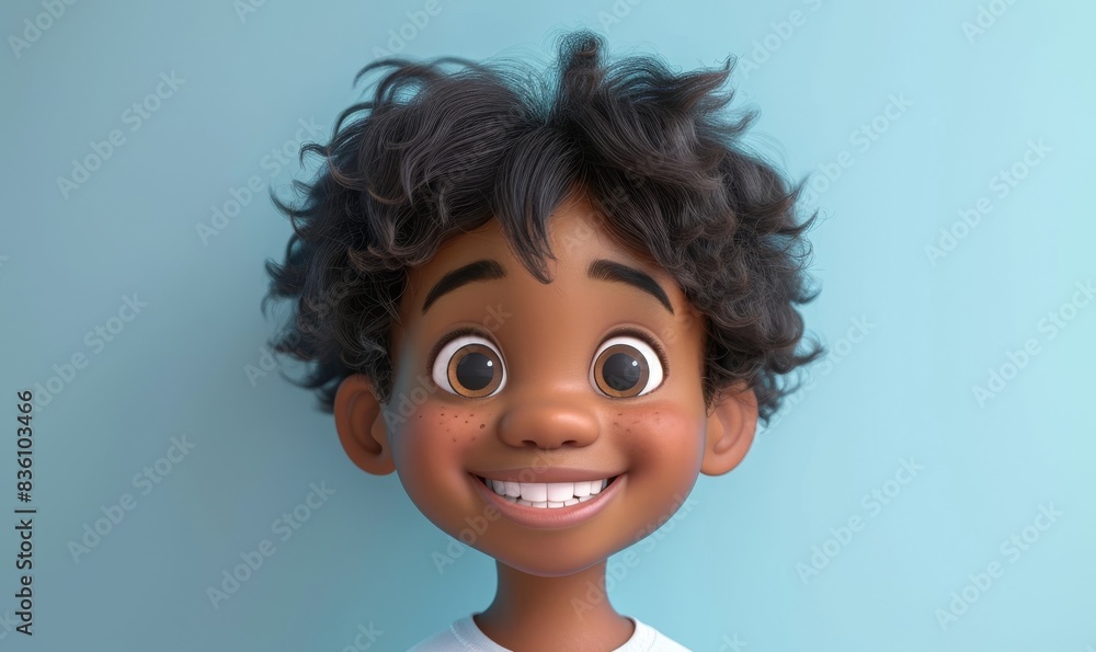 generic handsome african american little boy character portrait ...