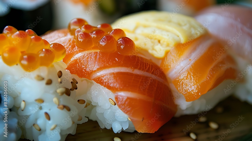 Unveil the history of sushi with close-up images of traditional sushi ...