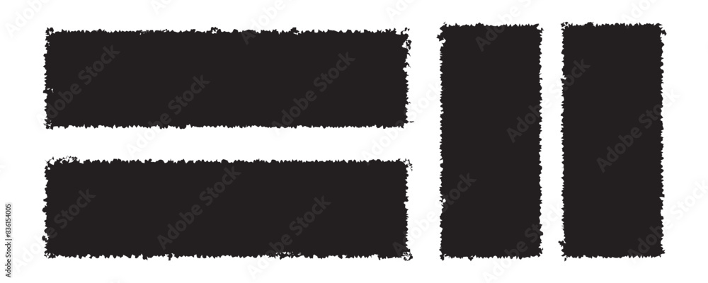 Torn and rip edge paper shape. Rough jagged rectangle frame for collage ...