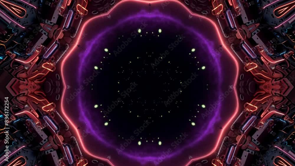 Looped kaleidoscope animated VJ background footage. Flower kaleidoscope ...