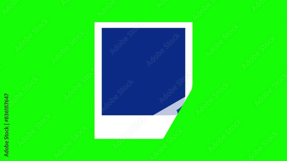 transition animation of turning a paper page on a green screen ...