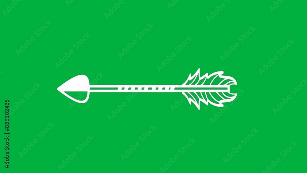 Red arrow pointing animation loop green screen. graphic cartoon shapes transitions green screen ...