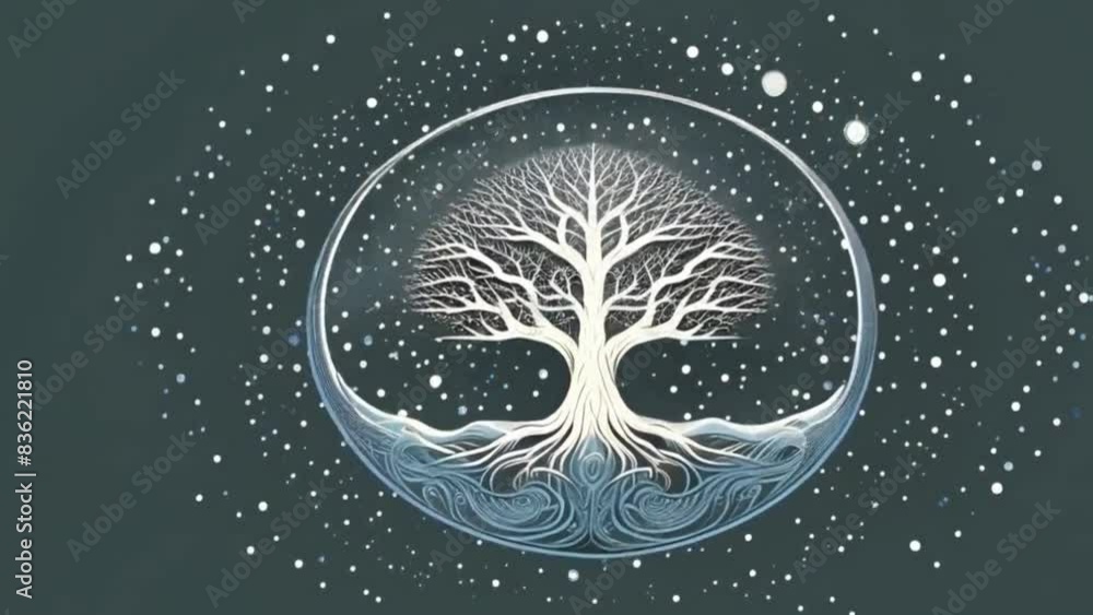 Cosmic Life Tree - A Minimalist Ode to Norse Mythology. Concept ...
