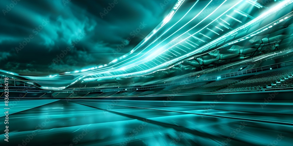 Scifi inspired stadium for futuristic sports events with movi. Concept ...
