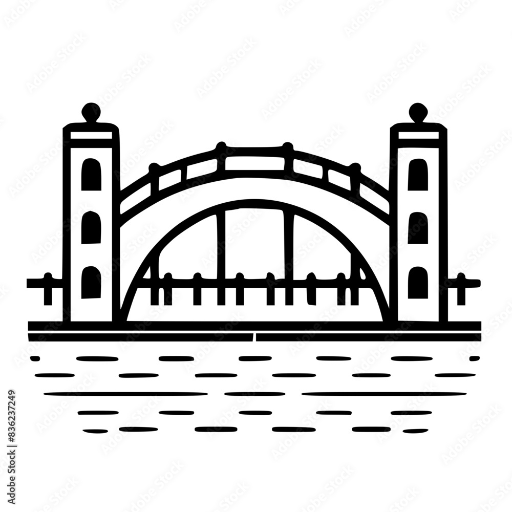 Bridge icon, architecture icon, transportation icon, construction icon ...