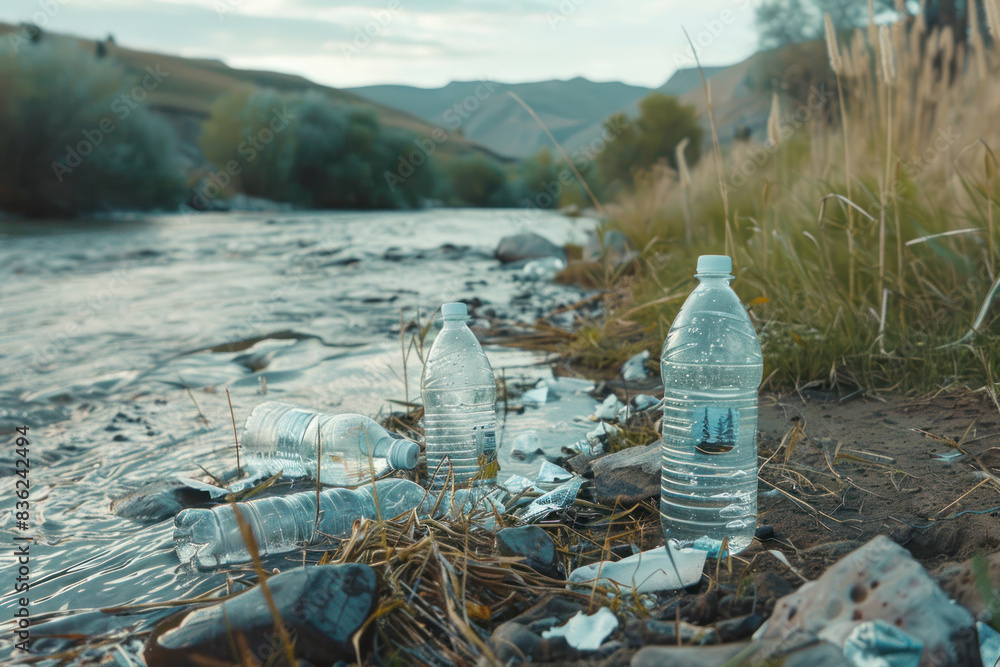 Water Bottle Company with Biodegradable Bottles Dumping Waste into ...