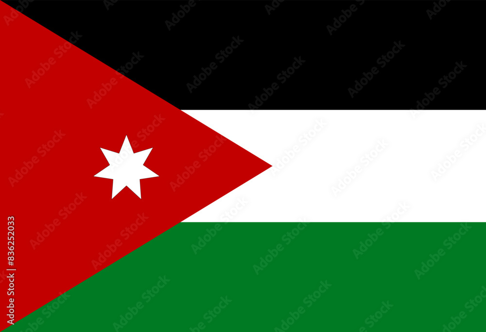 Jordanian flag illustrator country flags Stock Vector | Adobe Stock