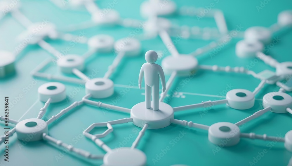 280 Analytical 3D cartoon figure mapping out an overarching longterm ...