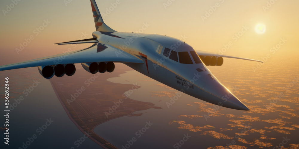 Exterior view of Concorde airplane as representation of generic ...