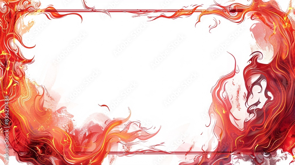 A frame for a card game with a white background. The border is a bold ...