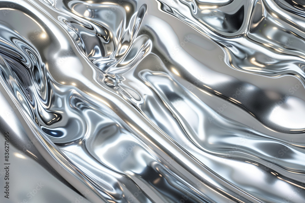 Silver liquid metal abstract background - High details, 8K UHD. A ...