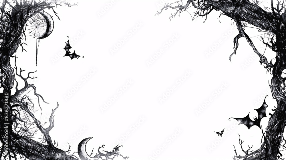 A frame for a card game with a white background. The border is a ...