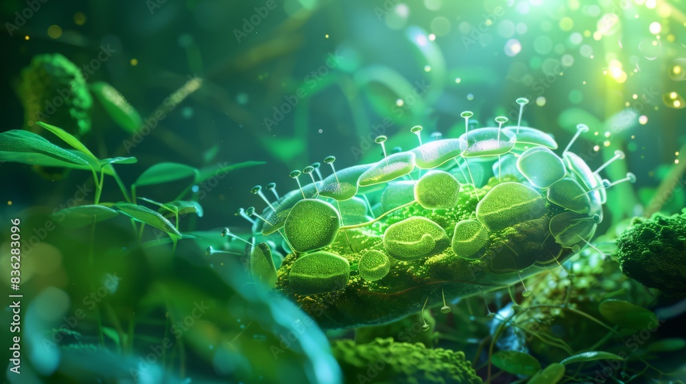 Chloroplast structure: Depict chloroplasts within a plant cell ...