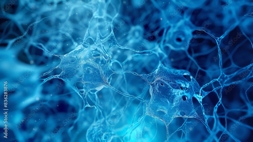 Extracellular matrix: Depict the extracellular matrix surrounding cells ...