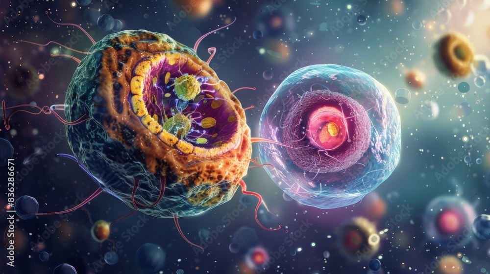 Nucleus in eukaryotic cells: Describe the unique features of the ...