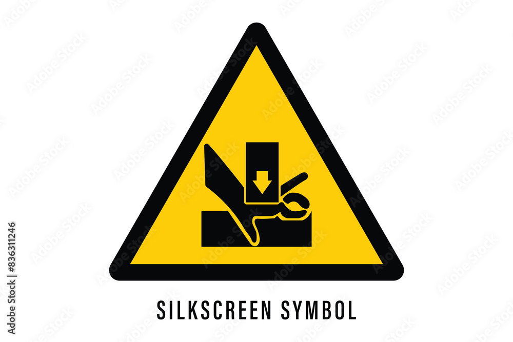 Vetor de Beware You Hand When Using Silkscreen Symbol Sign Isolate On ...