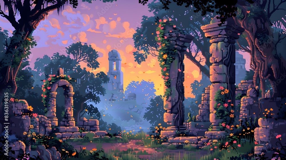 Craft a pixel art background Stock Illustration | Adobe Stock