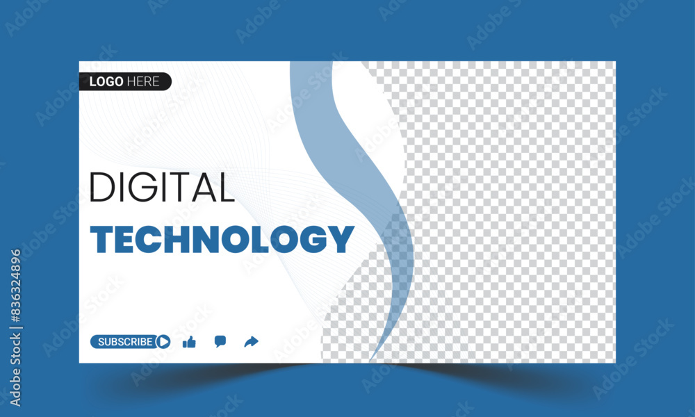 YouTube thumbnail digital technology design Stock Vector | Adobe Stock