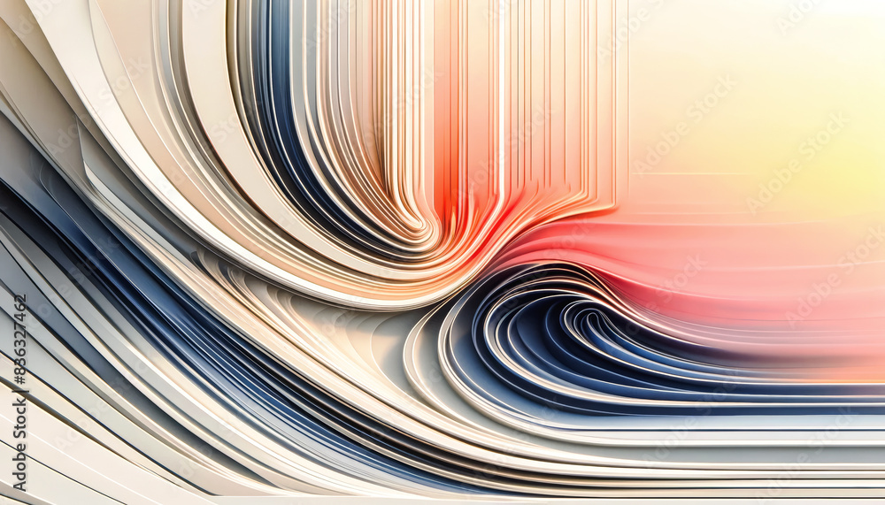 A mesmerizing abstract composition of flowing, layered lines in warm ...