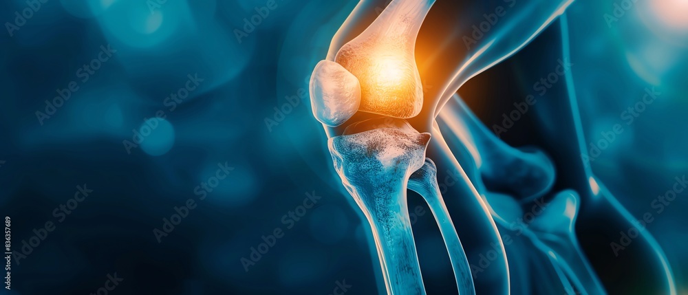 Human knee joint pain visualized in detailed xray augmented reality ...