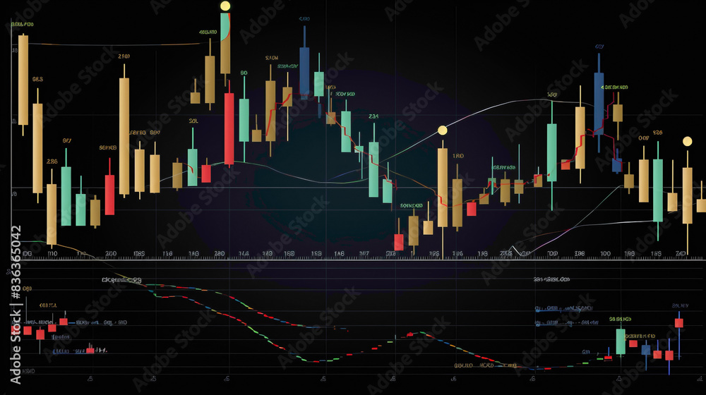 A candlestick pattern recognition chart, with various formations ...