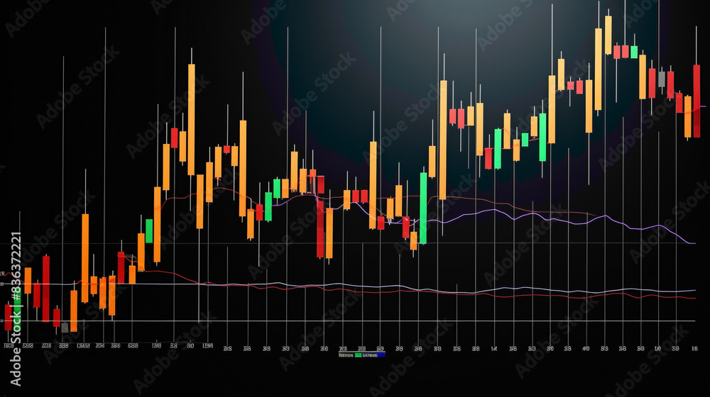 An intricate candlestick pattern scanner chart identifying emerging ...
